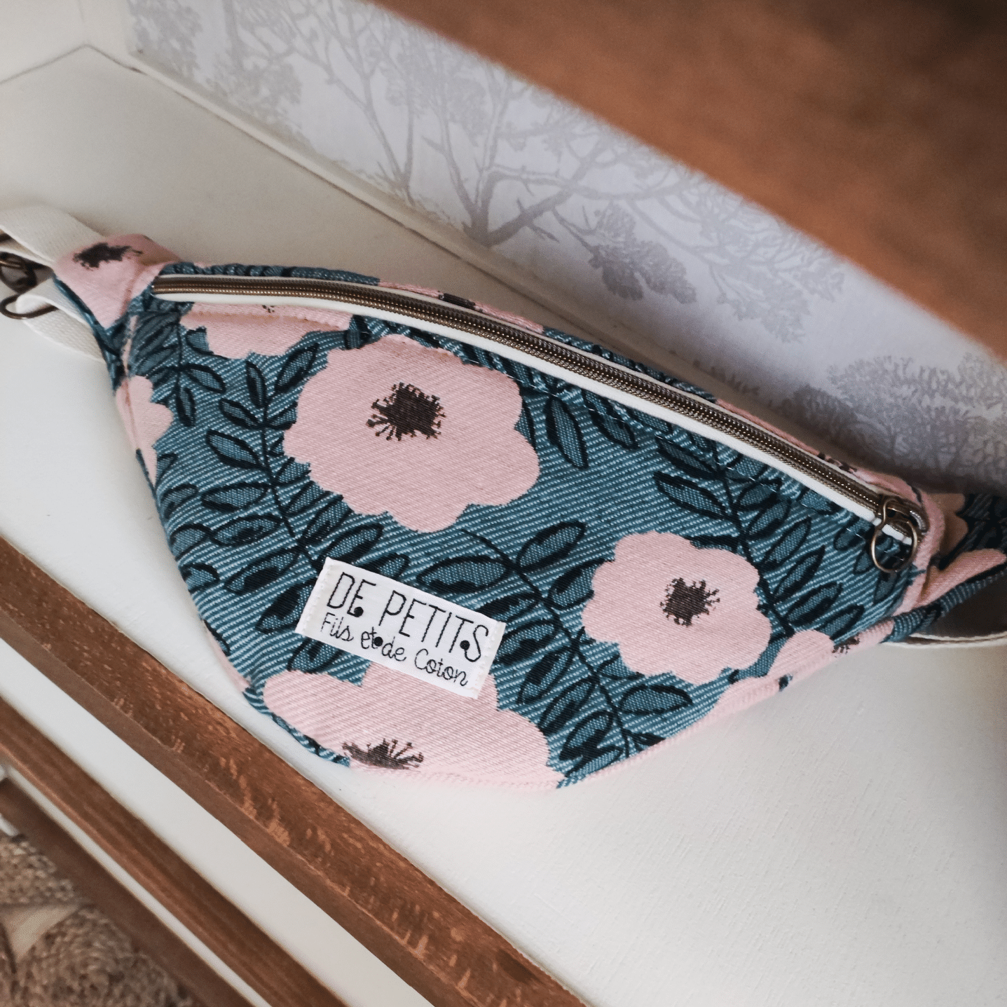 le sac banane jacquard vert et rose pour femme originale